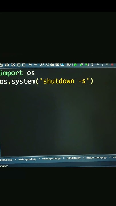 Shutdown Using Python Programming Coding Shorts Youtube