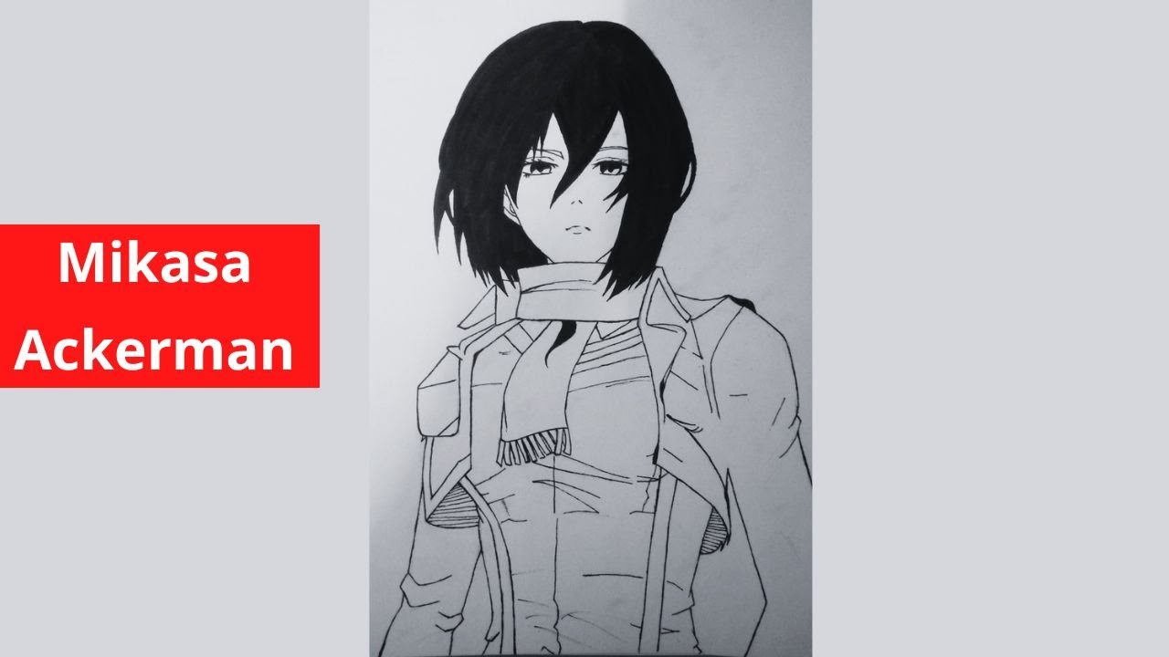 Easy Anime Drawing | Drawing Mikasa Ackerman Speed in 5 Minutes - YouTube