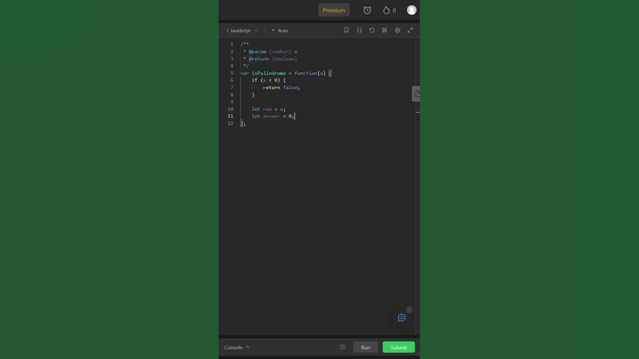 9 Palindrome Number Leetcode Easy Javascript Leetcode Coding Youtube