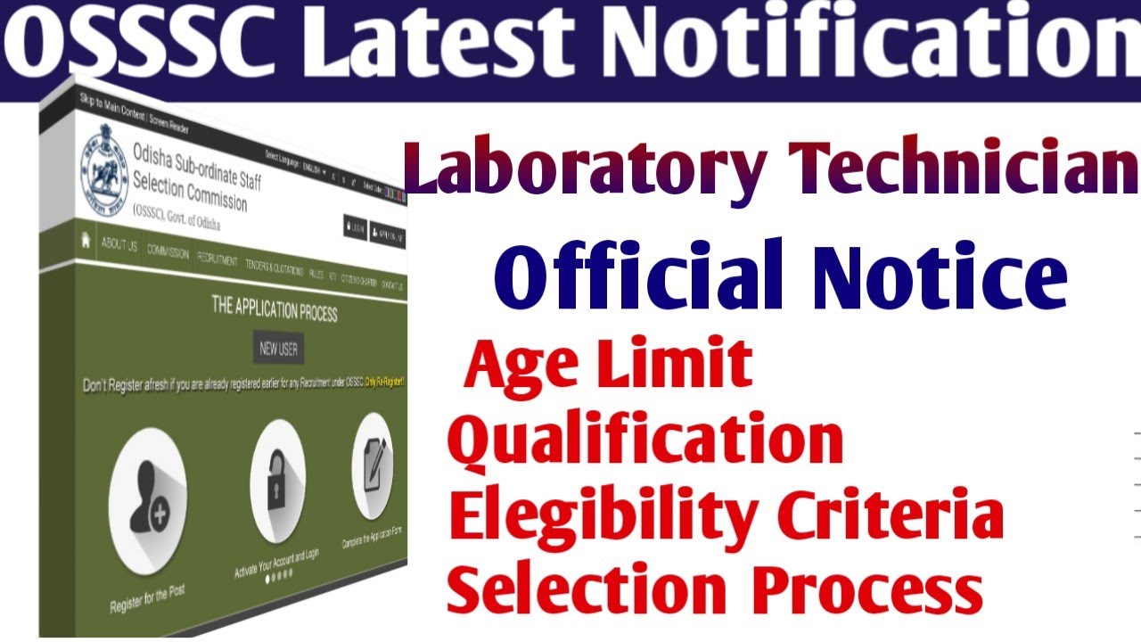 OSSSC Latest Update //Laboratory Technician Official Notice Details ...