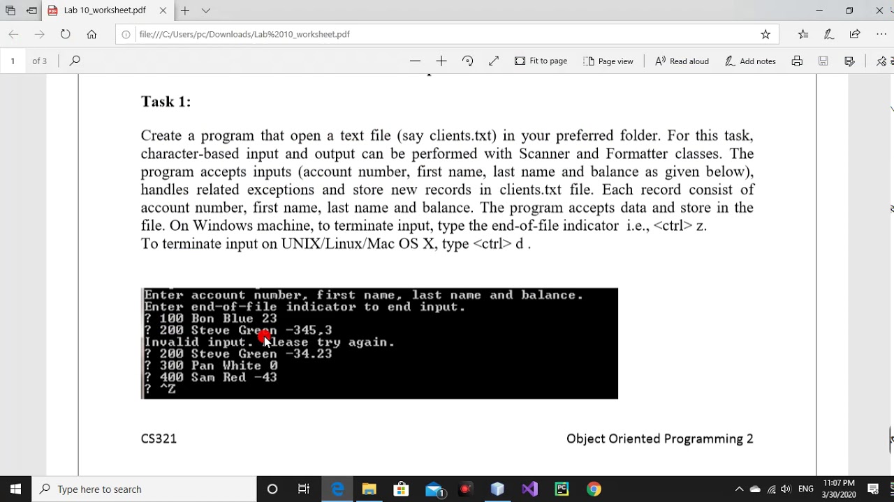 Java lab 10 Text File - YouTube