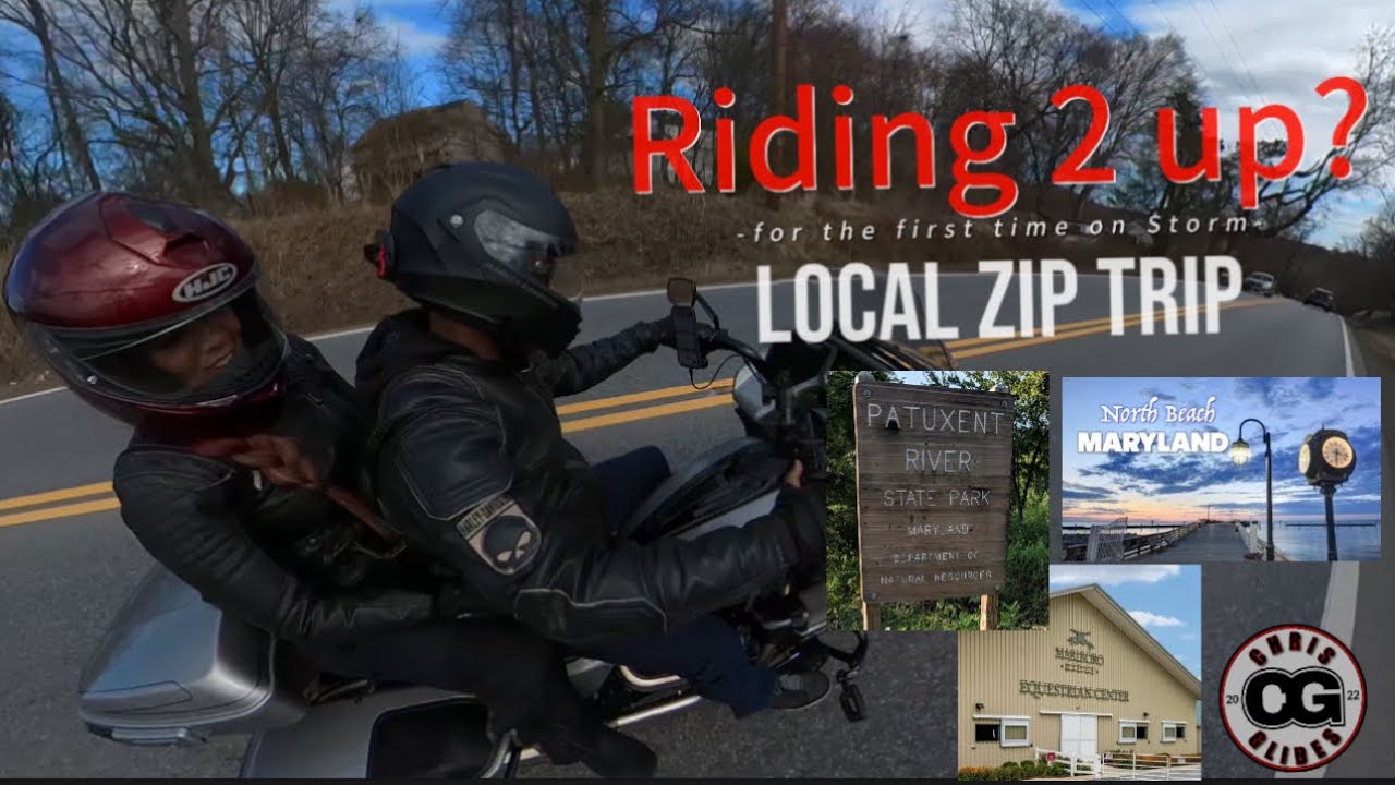 Riding 2 up for the 1st time on Storm taking a local zip trip ...