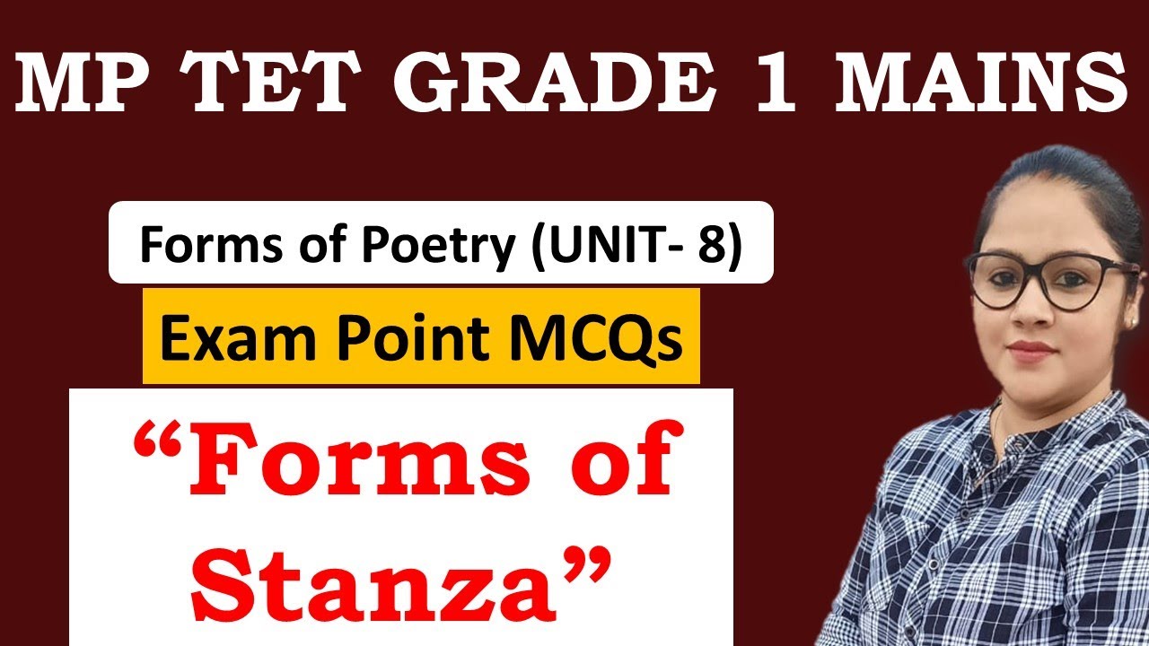 FORMS OF STANZA || ENGLISH LITERATURE || MP TET GRADE 1 MAINS || TYPES ...