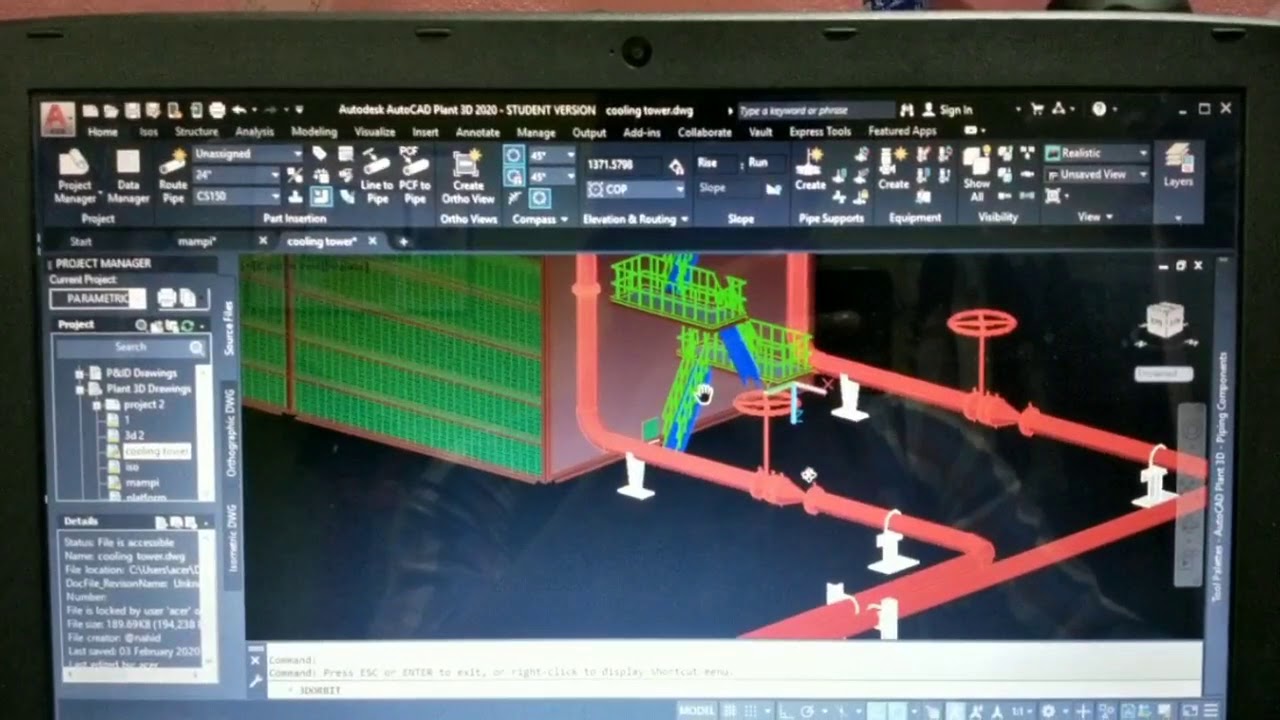 Design of CROSS CURRENT COOLING TOWER in AutoCAD plant 3D along with ...