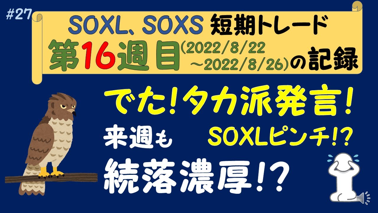#27【SOXL】短期トレード第16週目の記録！【SOXS】 - YouTube