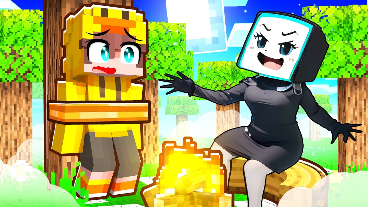 LOST CAMPING With TV WOMAN in Minecraft! - YouTube