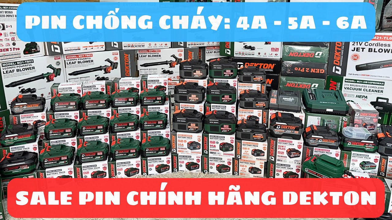 🔴Sale pin chống cháy chính hãng Dekton 4A, 5A, 6A pin dòng xả cao B4015 ...