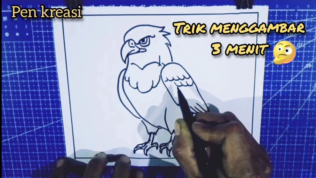 Cara menggambar sketsa elang yang mudah/ how to draw an easy eagle ...