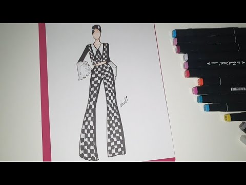 Fashion illustration step by step | рисуем эскиз | eskiz chizish sirlari