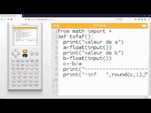 Python Numworks tableau de signe fonction affine - YouTube