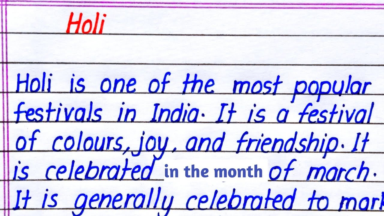 Holi Essay in English || Essay on Holi in English || Paragraph on Holi ...