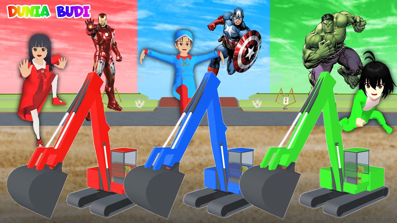 Yuta Mio Celine Jadi Superhero Buat Excavator Sesuai Warna Karakter ...