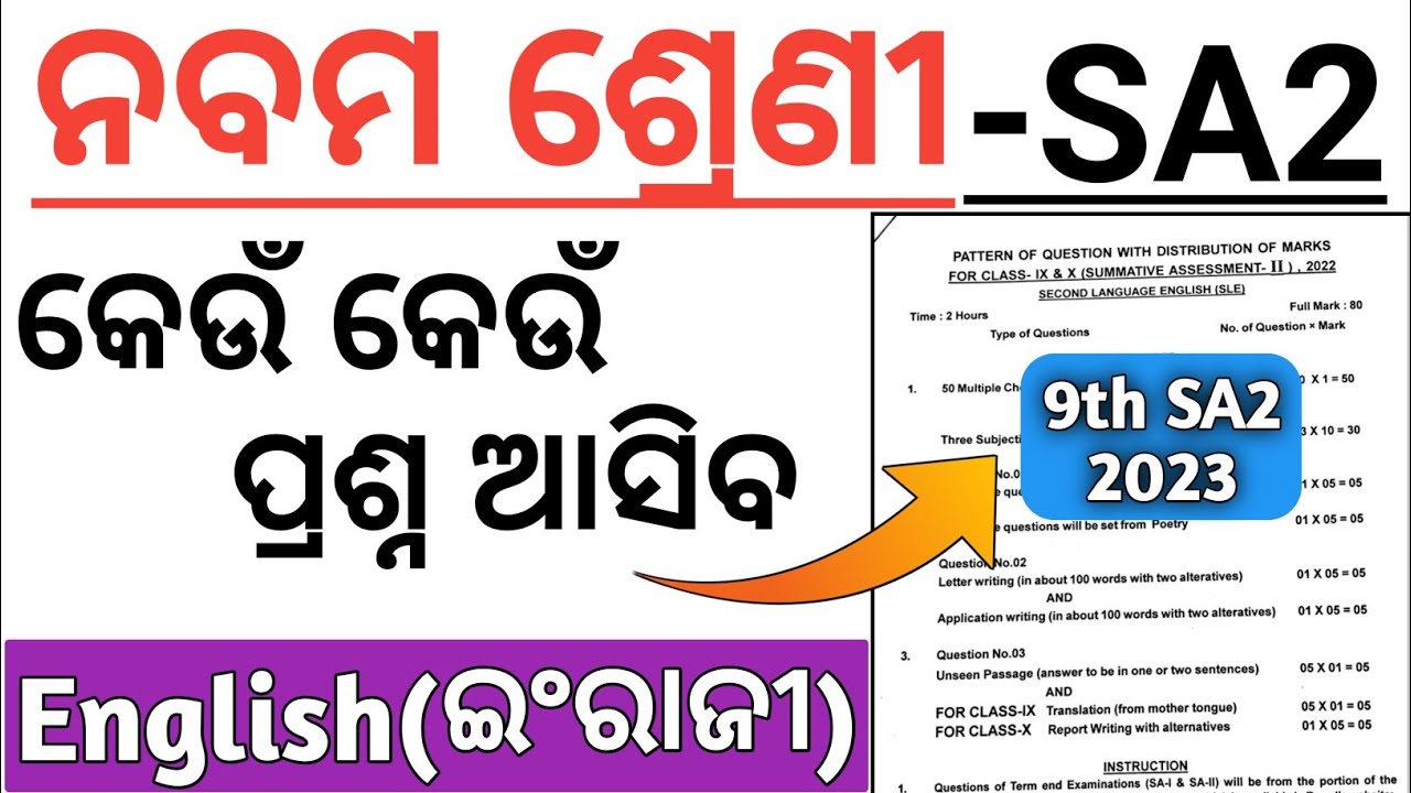 9th sa2 exam pattern 2023 | sa2 exam class 9 question paper 2023 ...