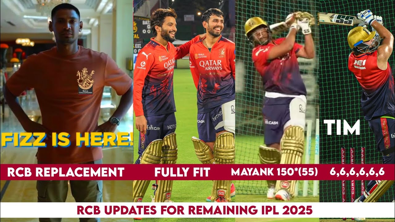 RCB Updates for Remaining IPL 2025 | RCB Replacement Update | RCB ...