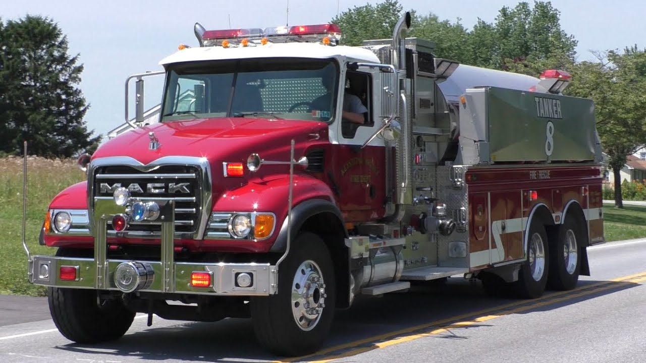 Keystone Valley Fire Department Tanker 8 Responding X3 6/26/19 - YouTube