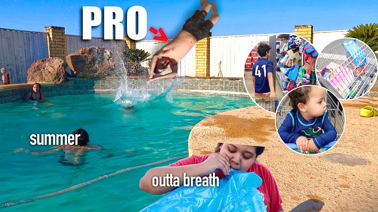 our very FIRST summer pool day | walmart run, blowing up floaty + pool ...