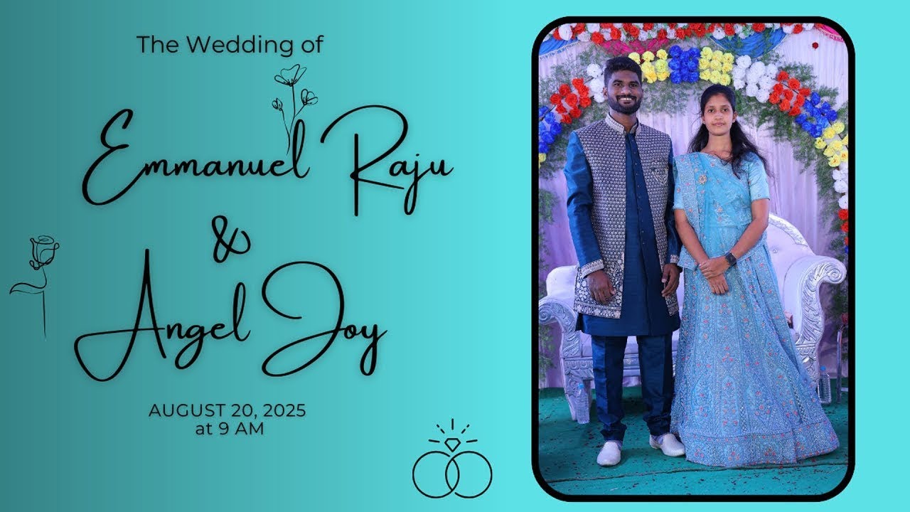 Live Streaming || The Wedding of Emmanuel Raju 💕 Angel Joy - YouTube