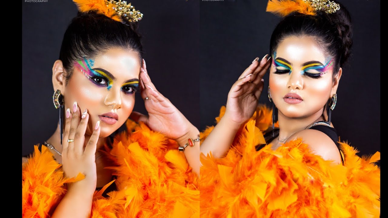 Brazilian Carnival Makeover| Carnival makeup| Colourful eye makeup ...