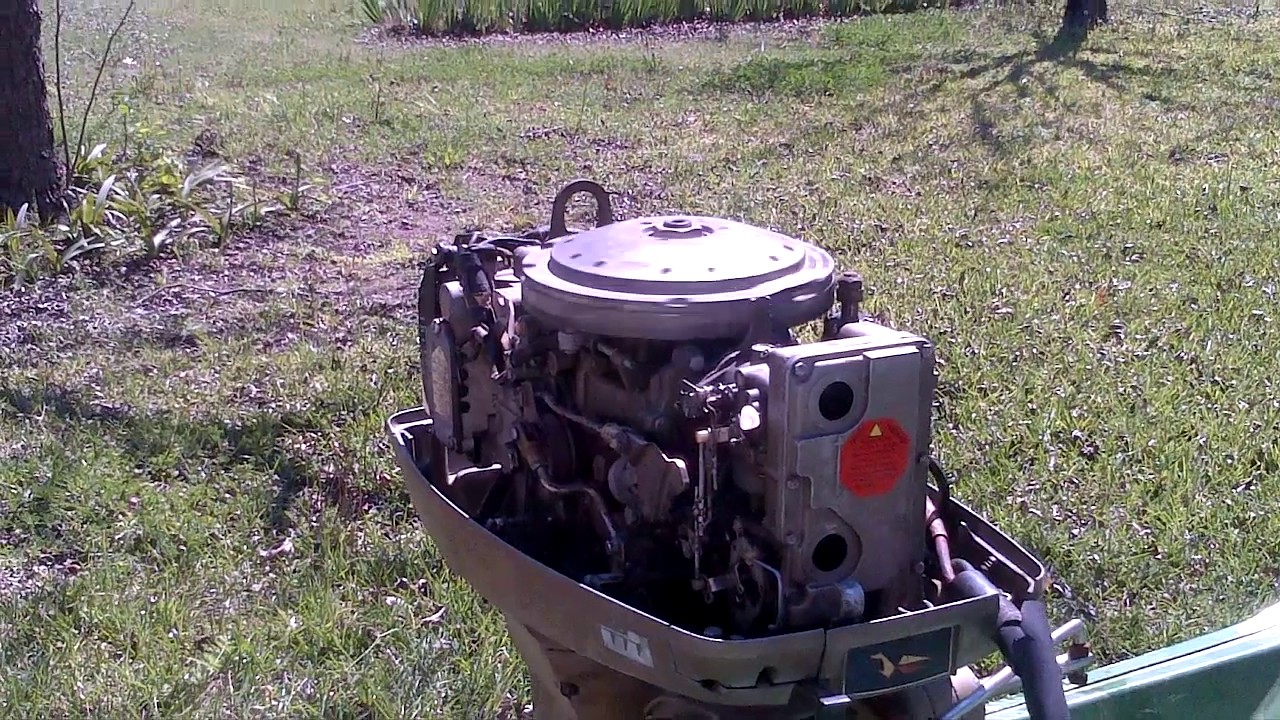 2nd start of 1974 Johnson 50hp - YouTube