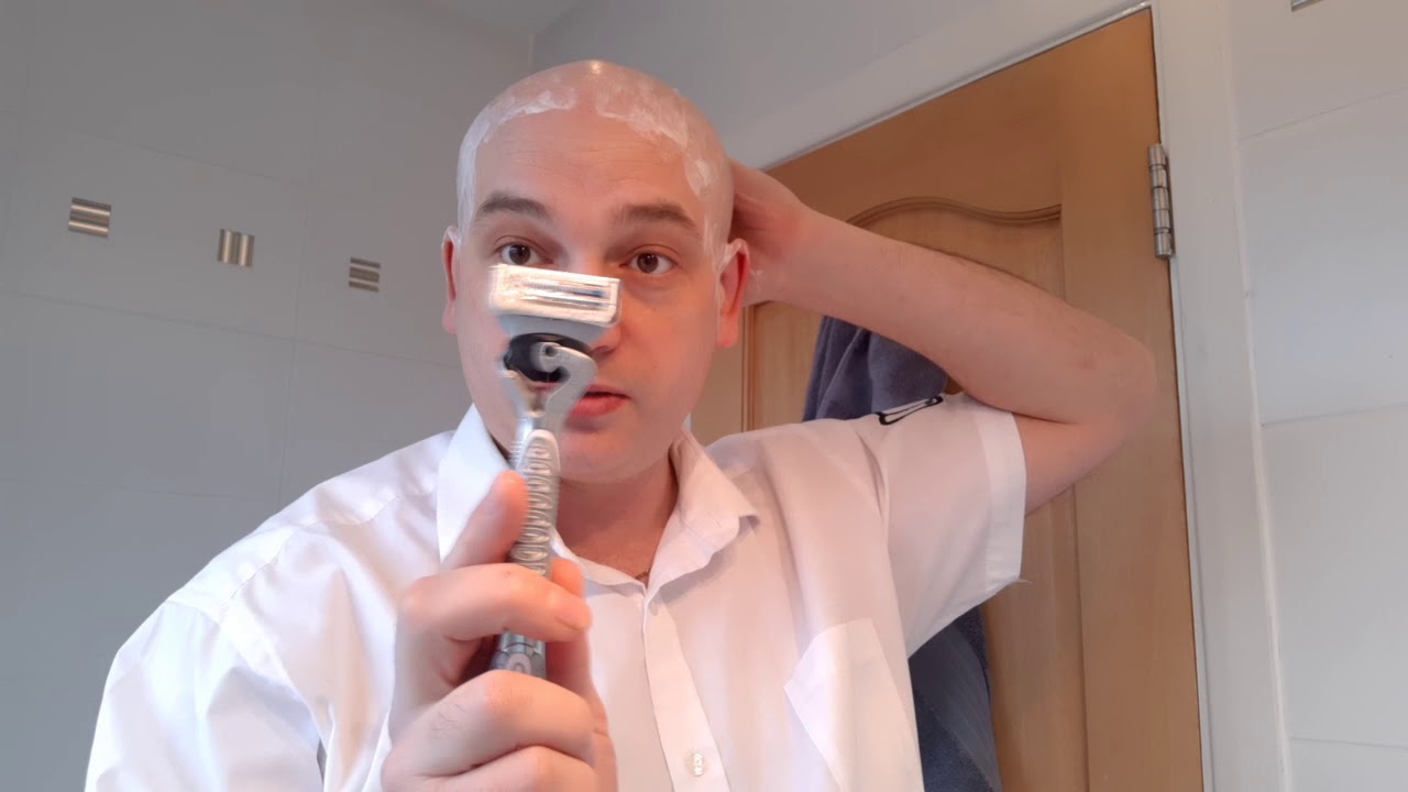 Head Shave with Gillette SkinGuard Vibrating Flexball - YouTube