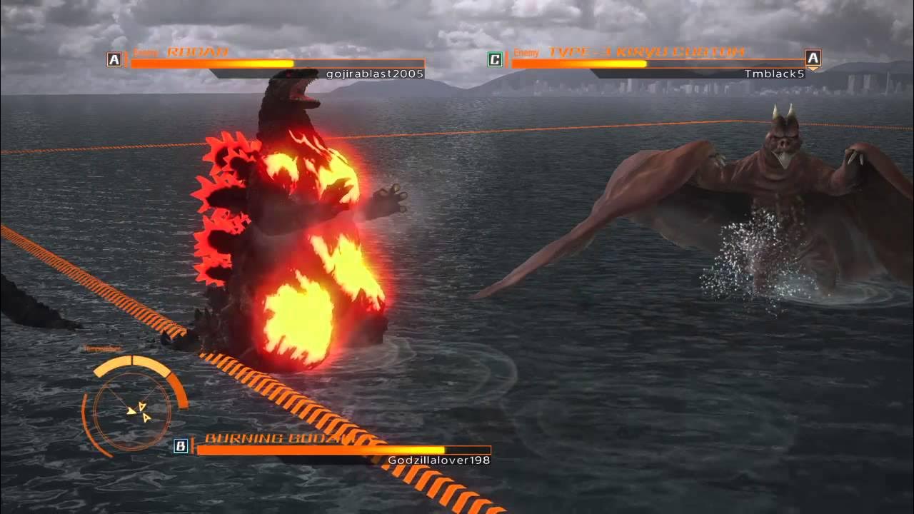 GODZILLA PS4 Online Battle Burning Godzilla vs Kiryu vs Rodan - YouTube