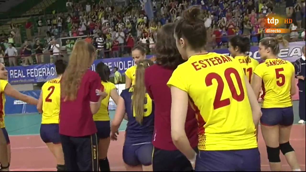 Spain-Germany last points Volleyball European League women 2014 - YouTube