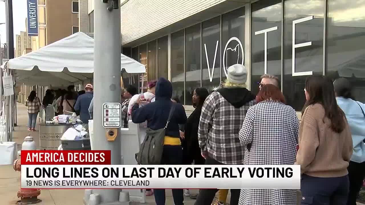 4 hour wait times on last day of early voting in Northeast Ohio - YouTube