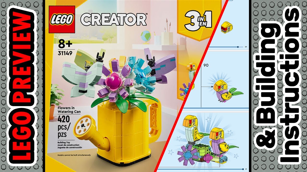 Preview 31149 Lego Creator Flowers In Watering Can And Building