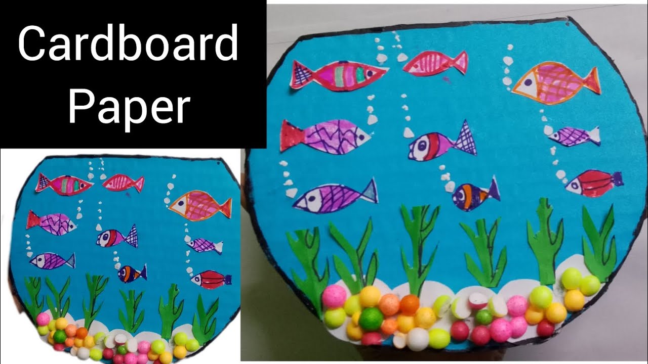 DIY FISH TANK FISH AQUARIUM PAPER AND CARDBOARD #craft - YouTube