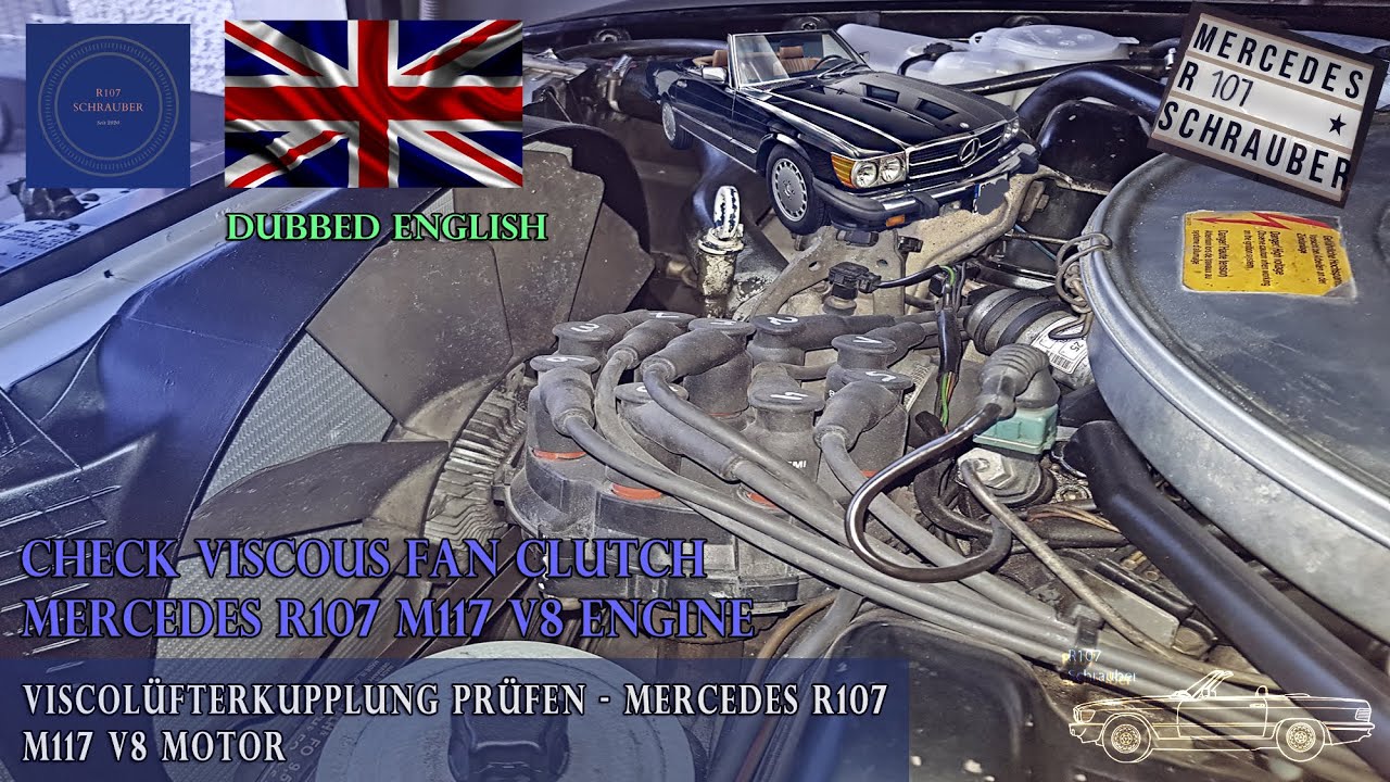 Visco fan function test - Mercedes R107 W126 on V8 M117 engine - YouTube