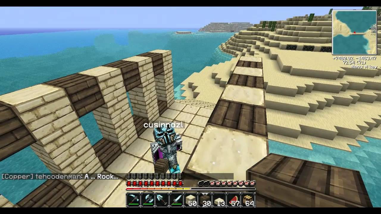 Building A Sandstone Desert Bridge In Minecraft - YouTube