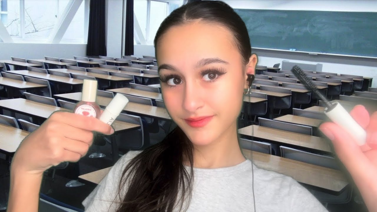 ASMR| Nice girl in the back of CLASS does your MAKEUP!? 😳 - YouTube