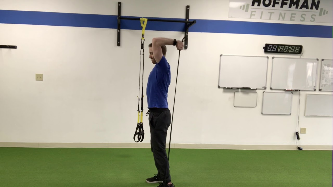 Band Single Arm Band Overhead Tricep Extensions - YouTube