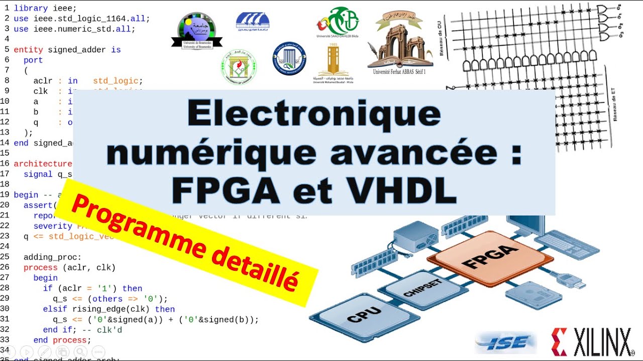 Programme detaillé : Electronique numérique avancée FPGA et VHDLخاص باغلب الجامعات الجزائرية ...