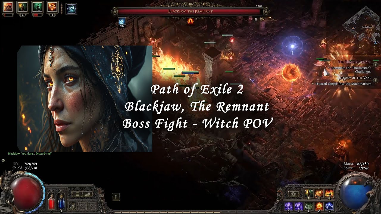 Path of Exile 2 Blackjaw The Remnant Boss Fight - Witch POV - YouTube