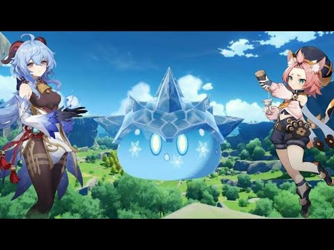 Just Ganyu and Diona fighting a Large Cryo Slime | Genshin Impact - YouTube