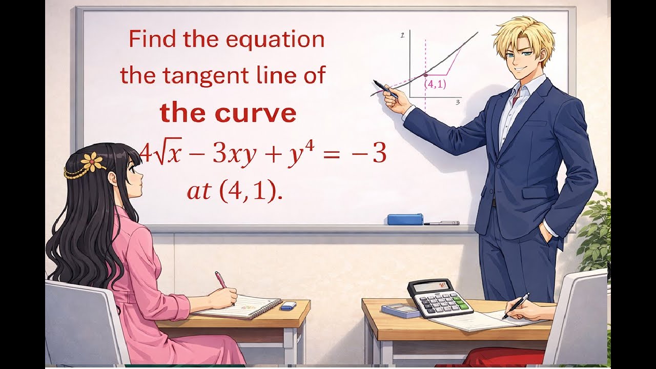 Implicit Differentiation. Find eq of tangent line of the equation 4sqrt ...