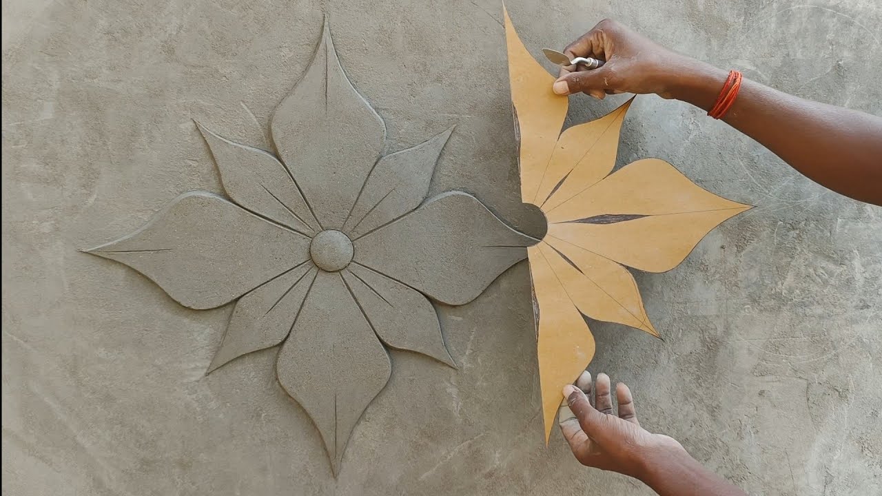 Paper cutting flower farma drawing by Rakesh babu - YouTube