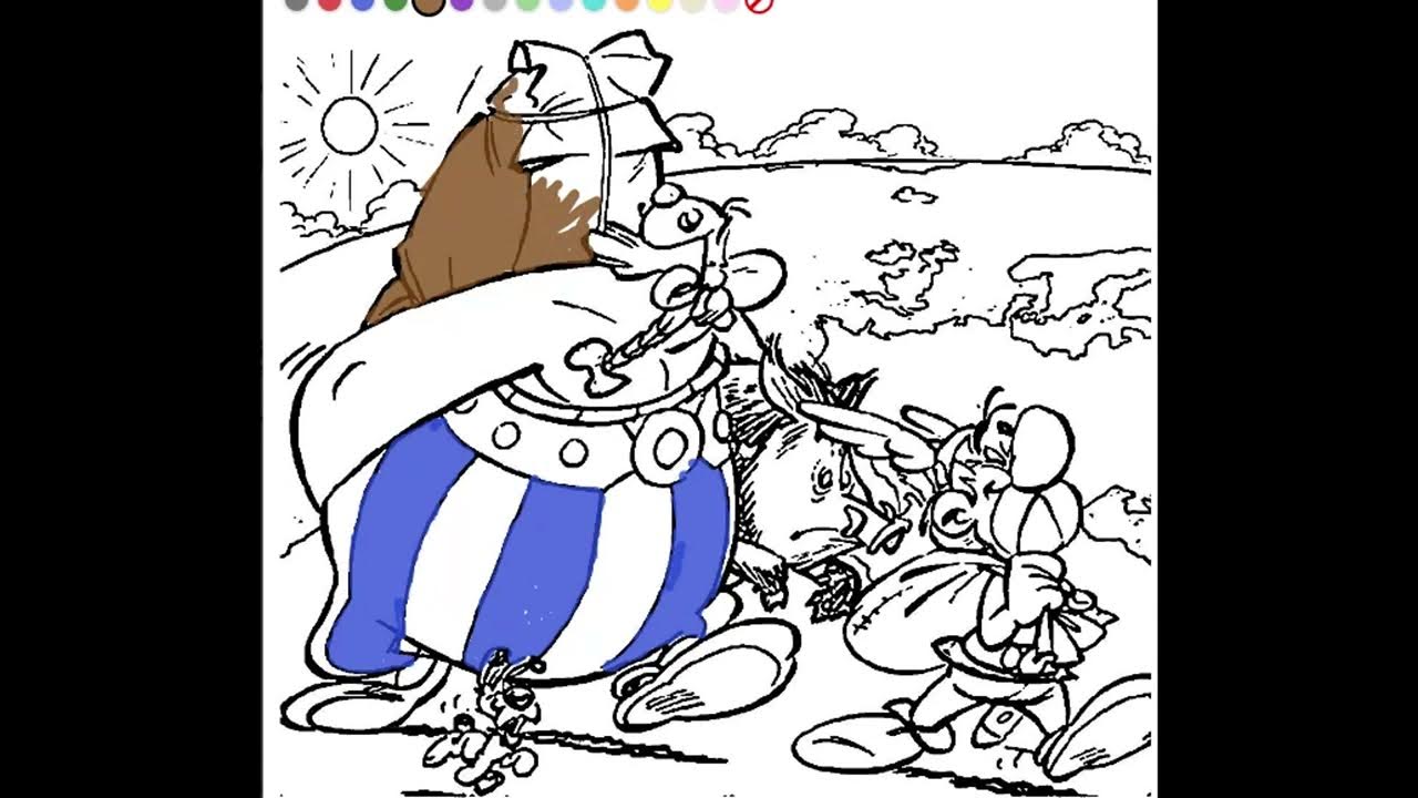 ASTERIX AND OBELIX COLORING PAGES FOR KIDS - HOW TO DRAW - YouTube
