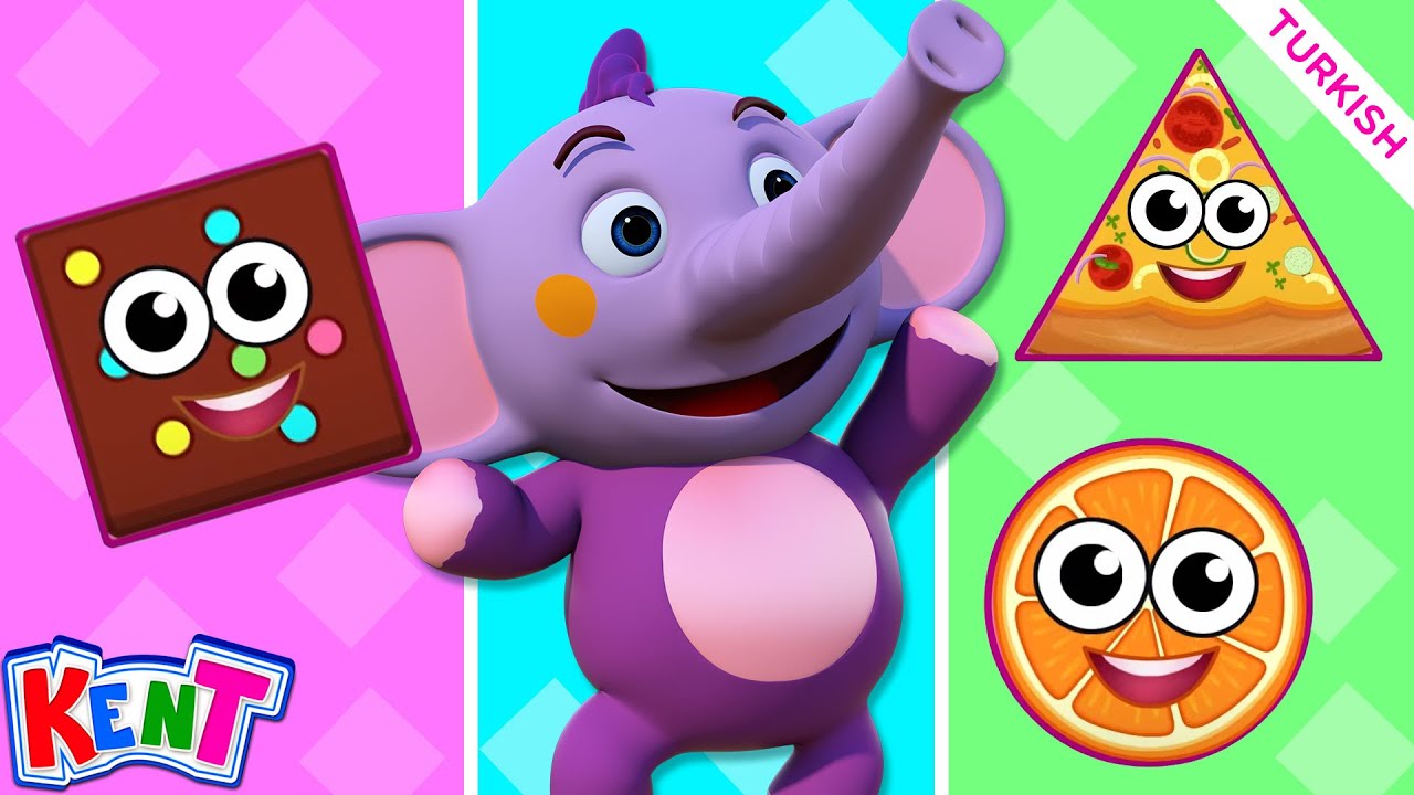 Match the food with shapes | Yiyeceklerle şekilleri öğrenin | Çocuklar ...