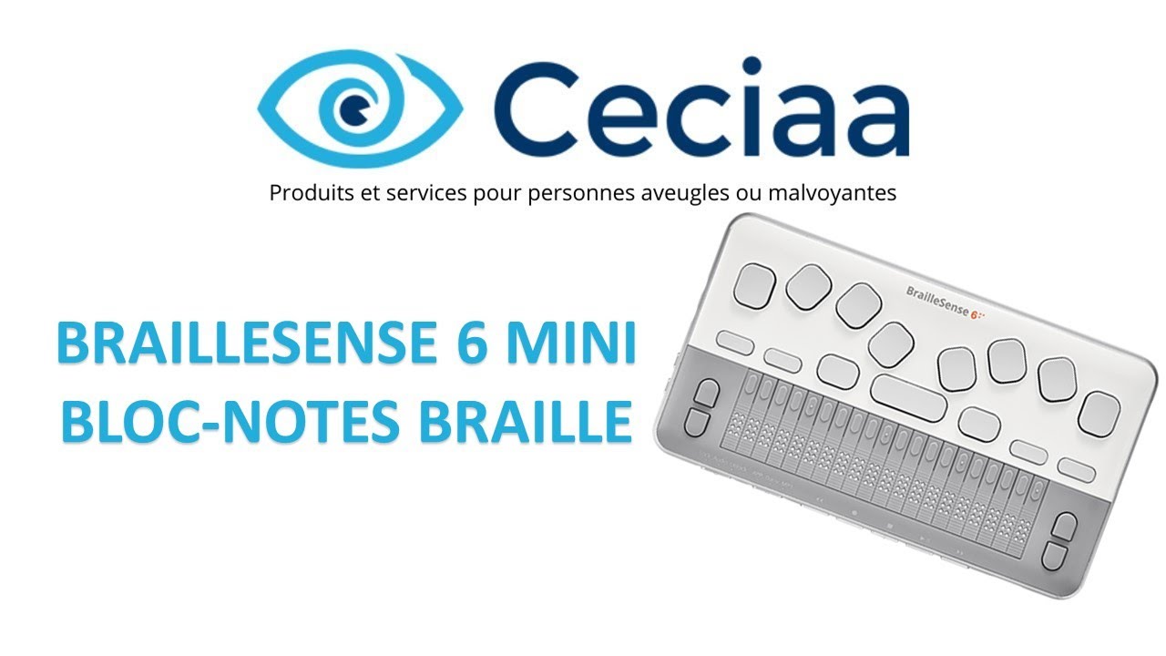 Présentation du bloc-notes 20 cellules BrailleSense 6 mini - YouTube