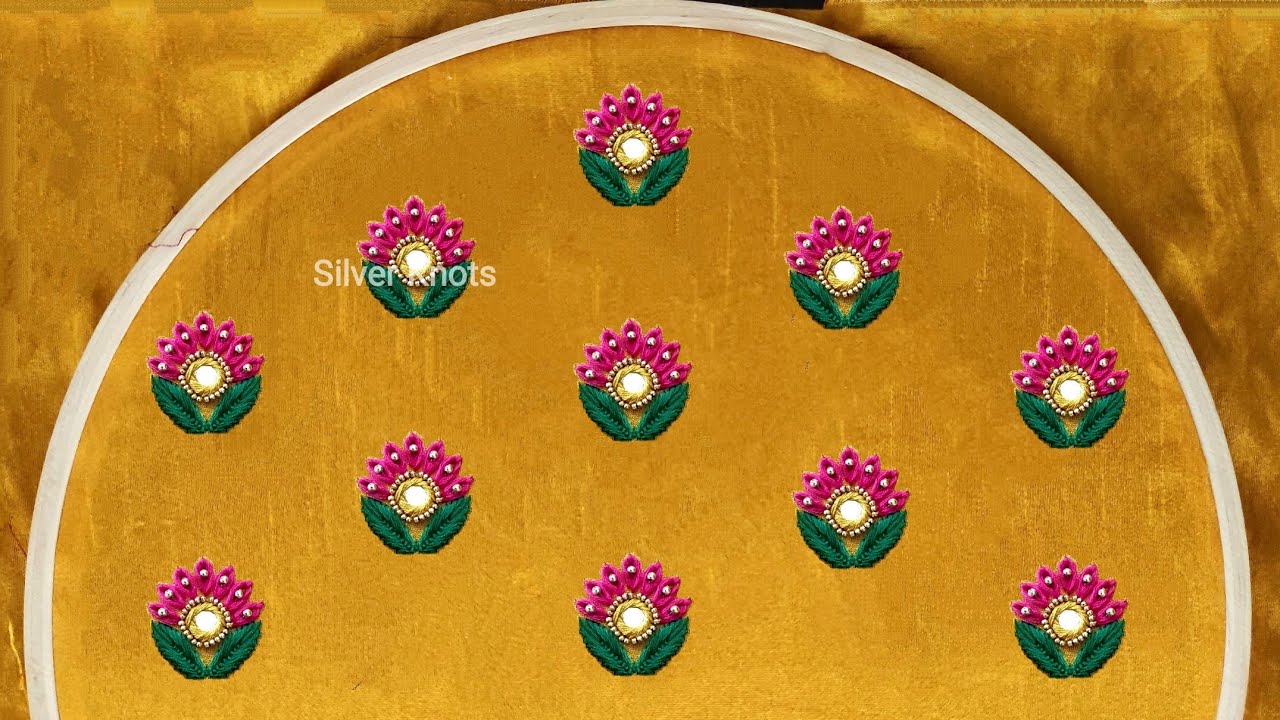 Easy all over butta design for yellow stitched blouse | hand work # ...