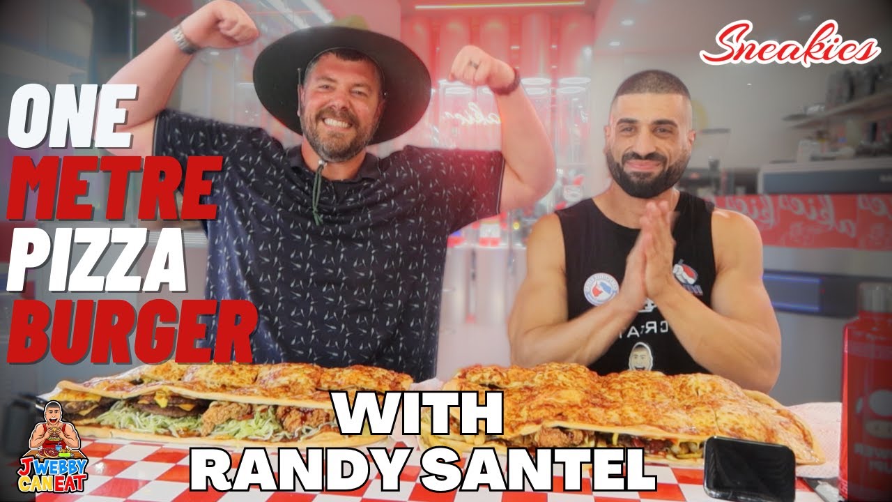 ONE METRE PIZZA BURGER WITH RANDY SANTEL - SNEAKIES KITCHEN - YouTube