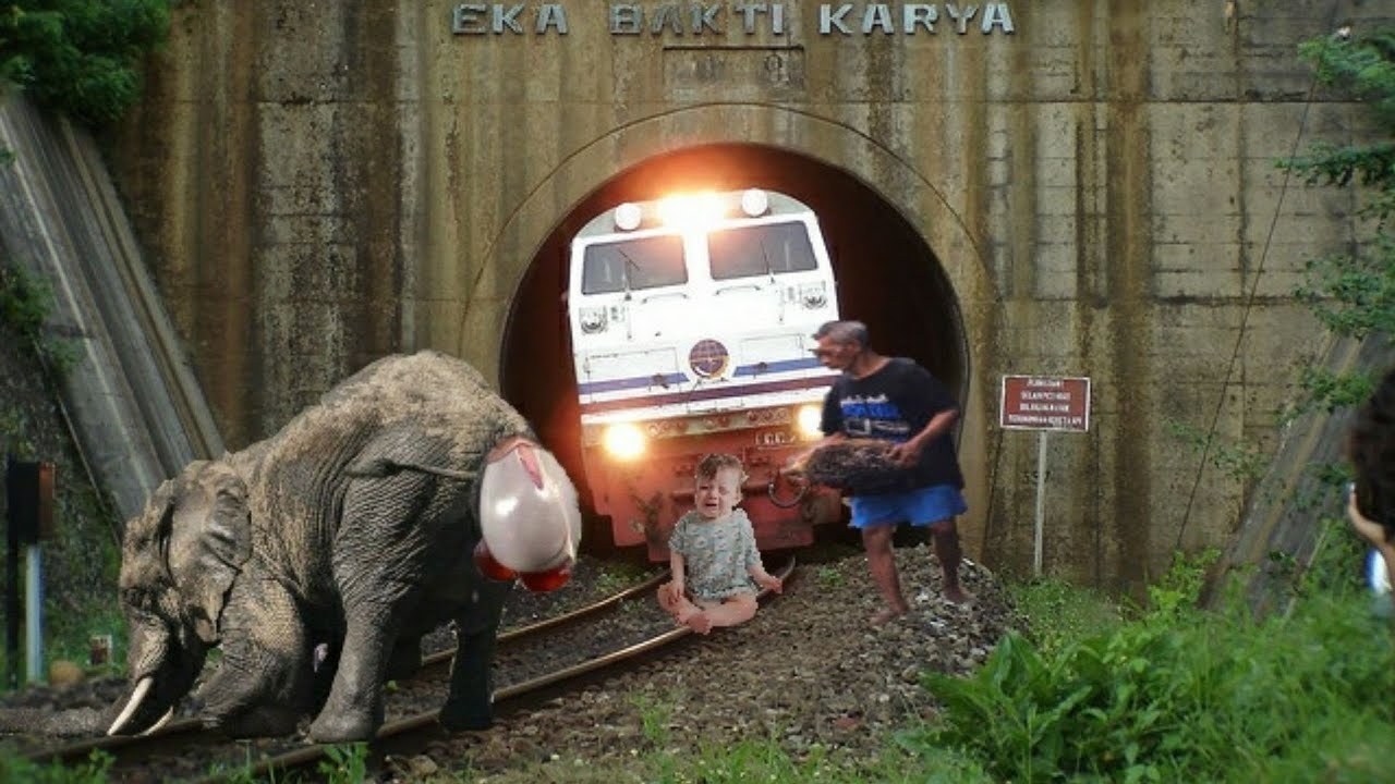 Elephant vs Train | Stops the train | BeamNG.Drive | Train Simulator ...