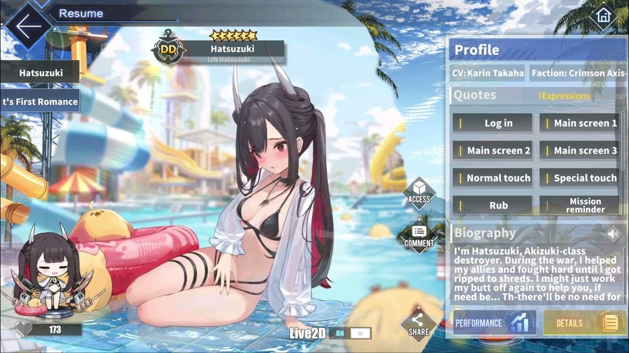 Azur Lane: New IJN Hatsuzuki L2D Skin Unique Touch (August's First Romance) - YouTube