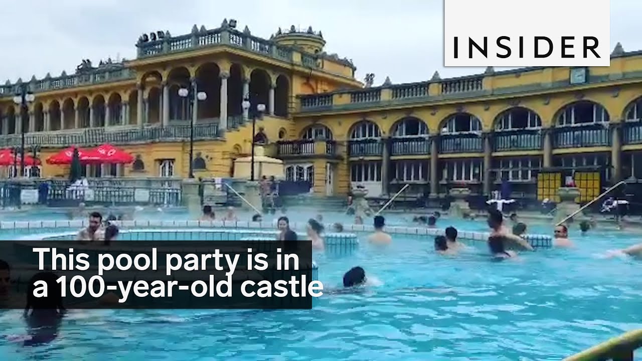 This pool party is in a 100-year-old castle - YouTube