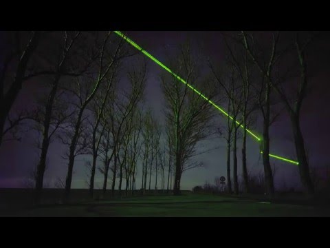 Daan Roosegaarde uses green lasers to showcase the \