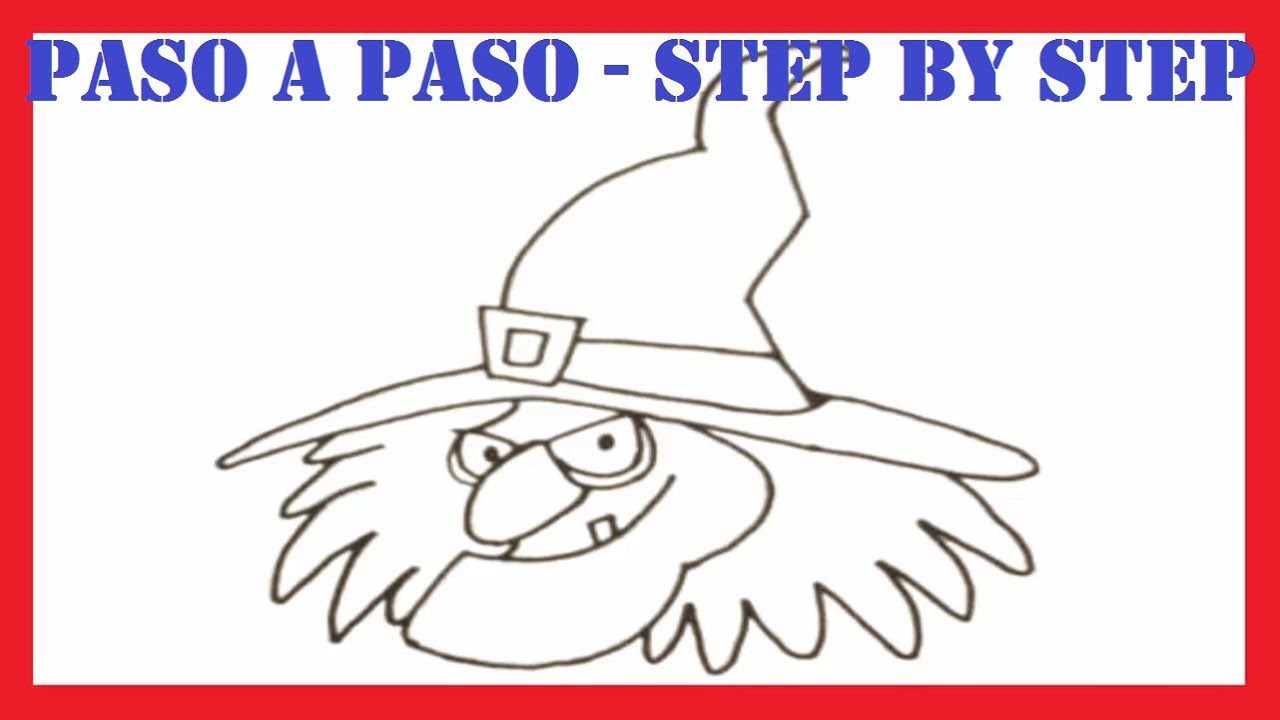 Como dibujar una bruja l How to draw a witch l Dibujos de Halloween ...
