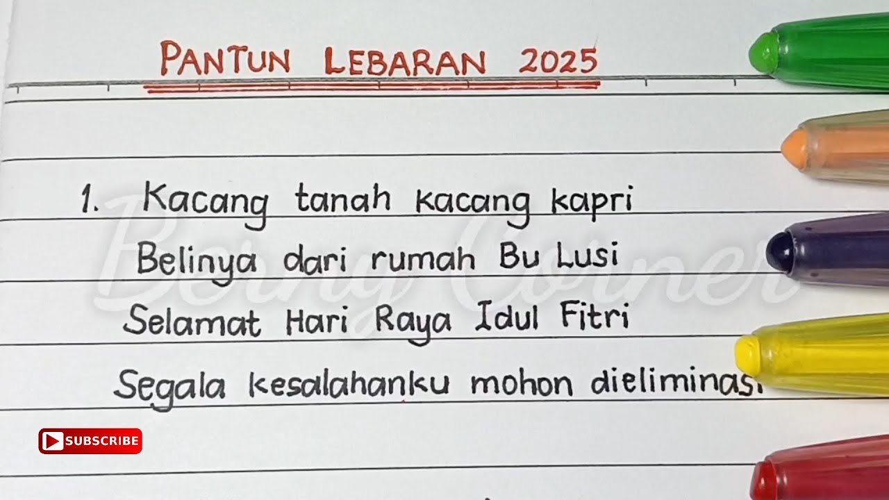 Tulisan Tangan Bagus, Rapi, Indah dan Bersih | Pantun Lebaran Idul ...