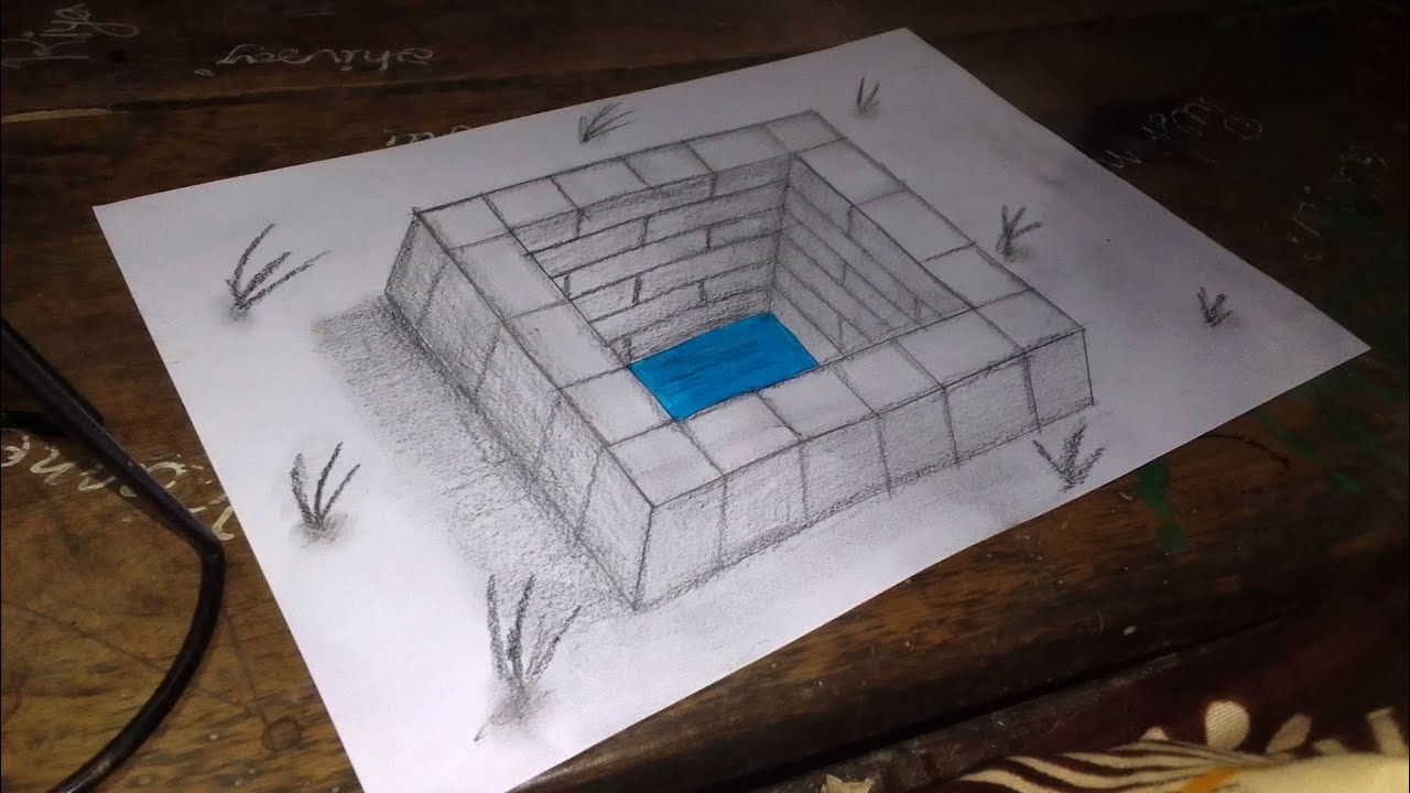 3d drawing for begginers| easy 3d drawing on paper #3d - YouTube
